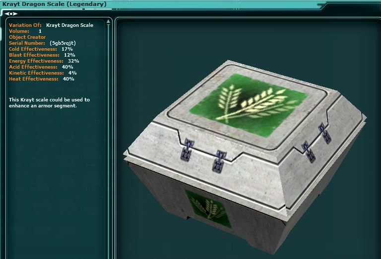 Krayt Dragon Scale Legendary - Magi's SWG FanSite - Picture gallery ...